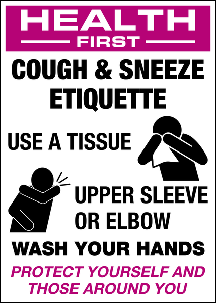 Cough & Sneeze Etiquette | Western Safety Sign