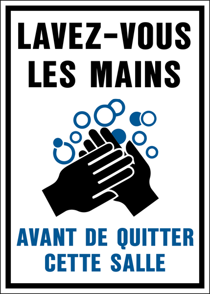 Hand Washing - French Text – Western Safety Sign