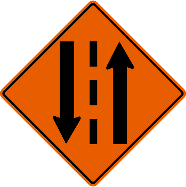 two way intersection ahead