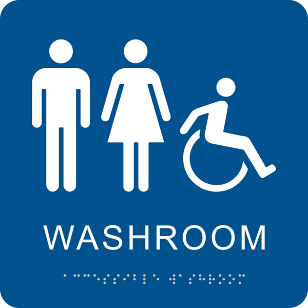 Washroom Unisex Accessible Dynamic Wheelchair Braille Sign | Western ...