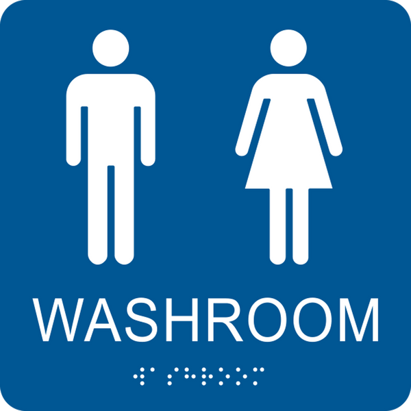 Washroom Unisex Square Braille Sign | Western Safety Sign