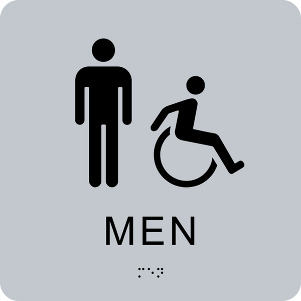 Men Accessible Washroom Dynamic wheelchair Braille Sign | Western ...
