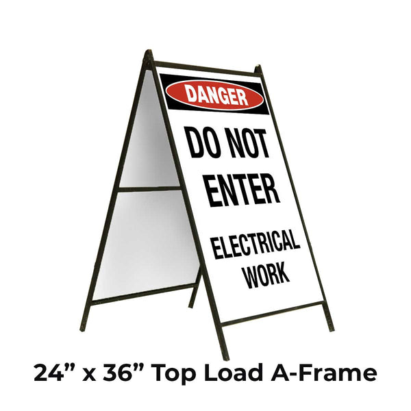 Danger Do Not Enter Electrical Work A-Frame Sign Stand – Western Safety ...