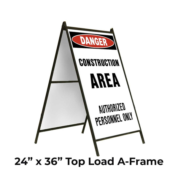 Danger Construction Area Authorized Personnel Only A-Frame Sign Stand ...