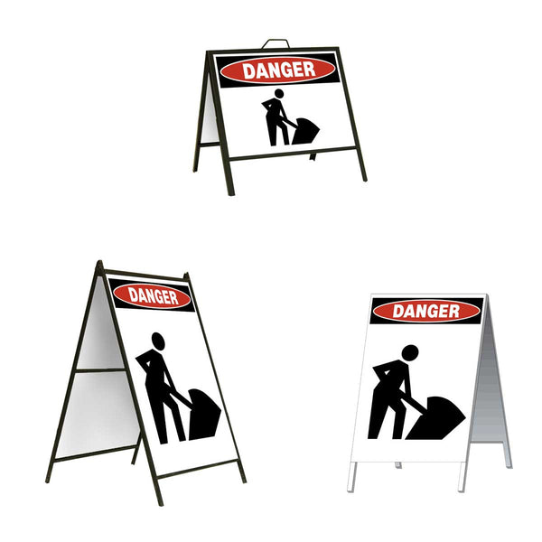Danger Roadwork Symbol A-Frame Sign Stand | Western Safety Sign