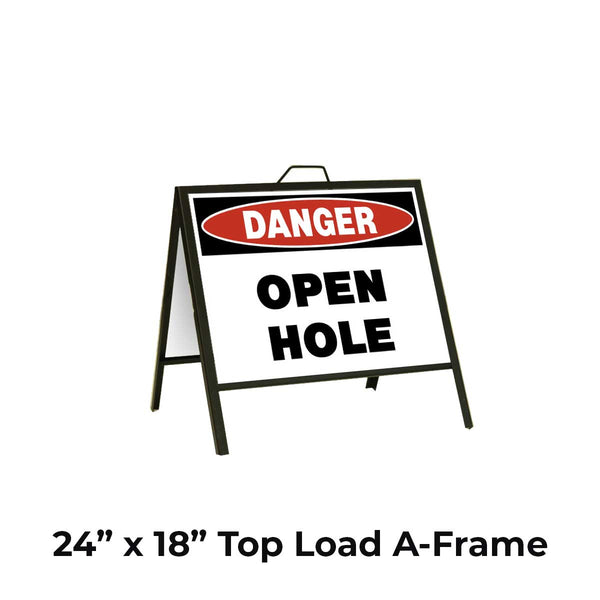 Danger Open Hole A-Frame Sign Stand – Western Safety Sign