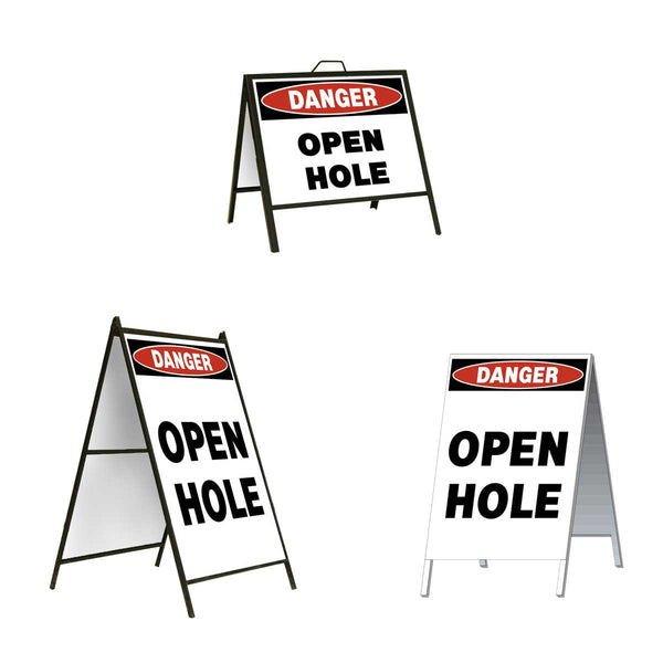 Danger Open Hole A-Frame Sign Stand – Western Safety Sign