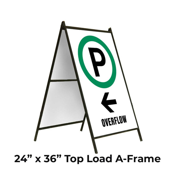 Parking Overflow on the Left with Arrow A-Frame Sign Stand | Western ...