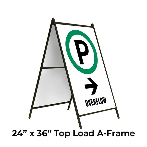 Parking Overflow on the Right with Arrow A-Frame Sign Stand | Western ...