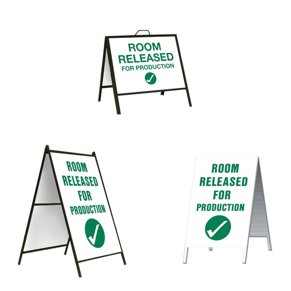 Room Released for Production A-Frame Sign Stand | Western Safety Sign