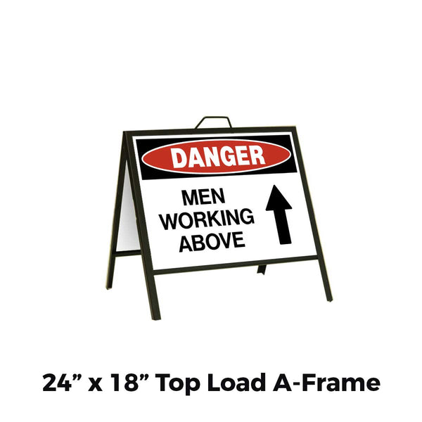 Danger Men Working Above with up Arrow A-Frame Sign Stand | Western ...