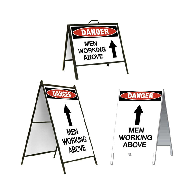 Danger Men Working Above with up Arrow A-Frame Sign Stand | Western ...