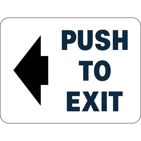 Push to Exit arrow left Door Sign | Western Safety Sign