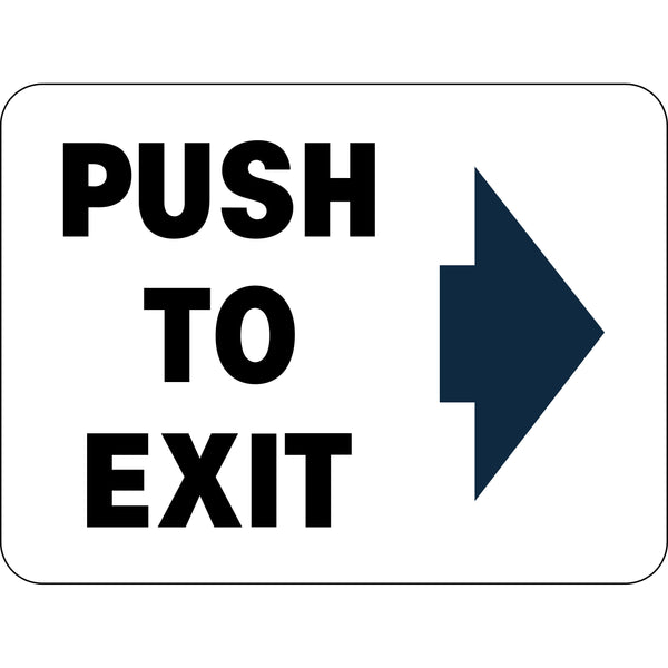 Push to Exit right arrow Door Sign | Western Safety Sign