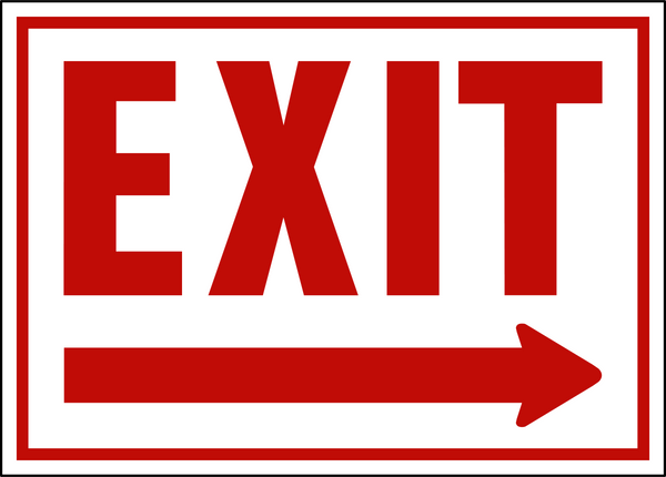 Directional EXIT Red Text Signage | Western Safety Sign