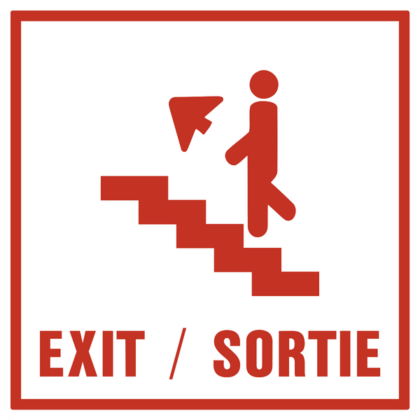 Exit Stairs Bilingual Directional Signs | Western Safety Sign