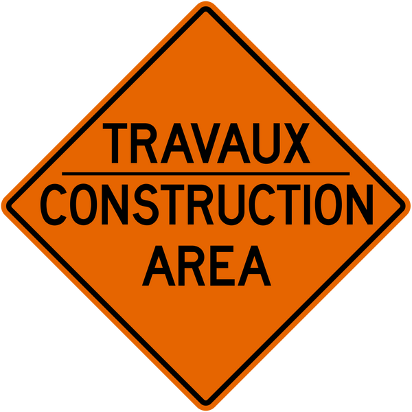 Construction Area Bilingual Work Zone Sign | Western Safety Sign