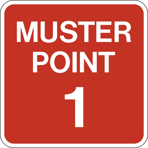 Muster Point Letter or Number Square Sign | Western Safety Sign