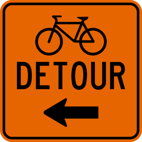 Bike Lane Detour with arrow Work Zone Sign | Western Safety Sign