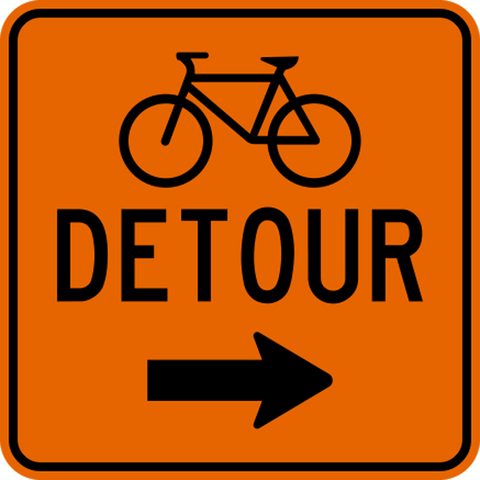 Bike Lane Detour with arrow Work Zone Sign | Western Safety Sign