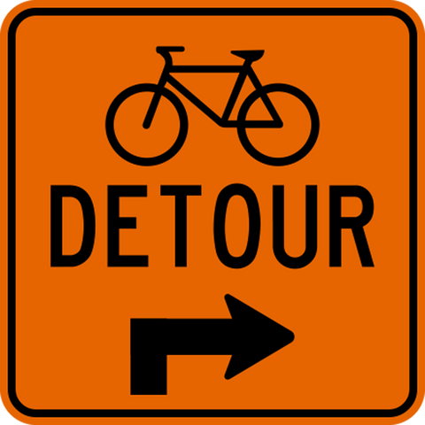 Bike Lane Detour with arrow Work Zone Sign | Western Safety Sign