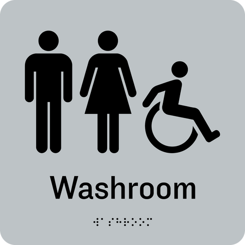 Unisex Accessible Washroom Braille Sign with Dynamic Wheelchair ...