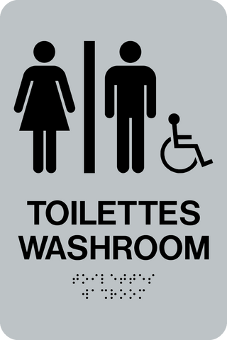 Washroom Accessible Bilingual Braille Sign | Western Safety Sign