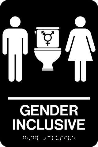 Gender Inclusive Washroom Rectangle Braille Sign | Western Safety Sign