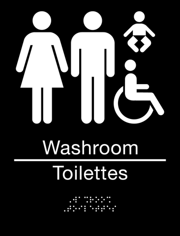 Family Accessible Washroom Bilingual Braille Sign | Western Safety Sign