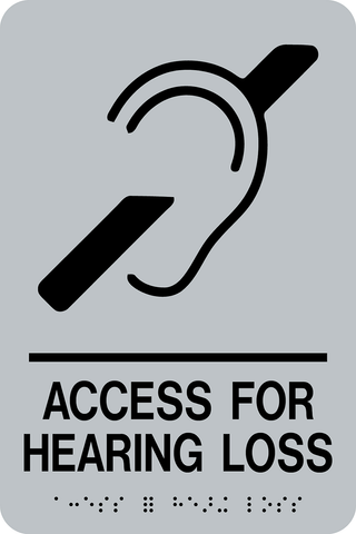 Hearing Loss Access Rectangle Braille Sign | Western Safety Sign