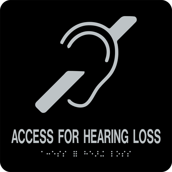 Hearing Loss Access Square Braille Sign | Western Safety Sign