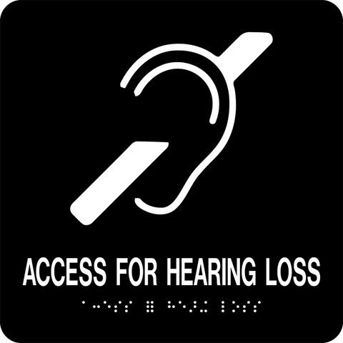 Hearing Loss Access Square Braille Sign | Western Safety Sign