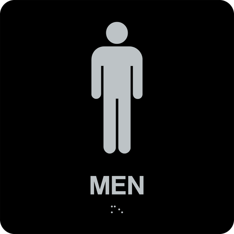man symbol text