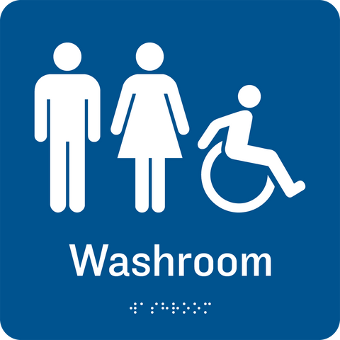 Unisex Accessible Washroom Braille Sign with Dynamic Wheelchair ...