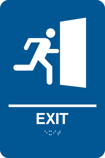 Exit Rectangle Braille Sign | Western Safety Sign