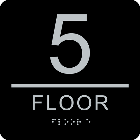 Floor Number with Text and underline Braille Sign | Western Safety Sign