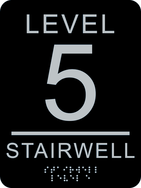 Stairwell Level Number Braille Sign | Western Safety Sign