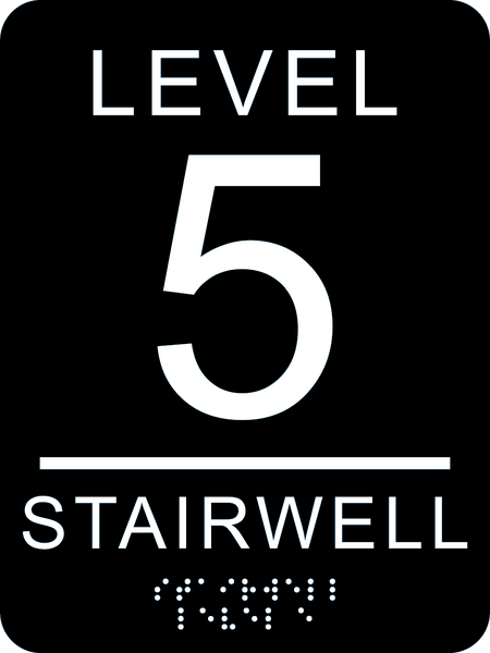 Stairwell Level Number Braille Sign | Western Safety Sign