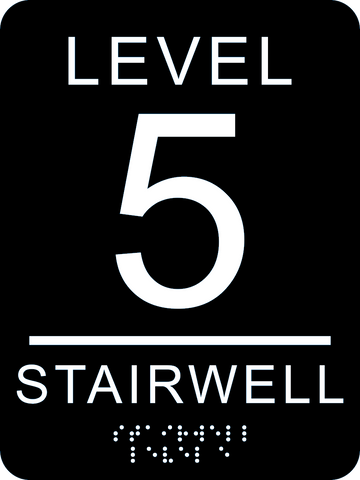 Stairwell Level Number Braille Sign | Western Safety Sign