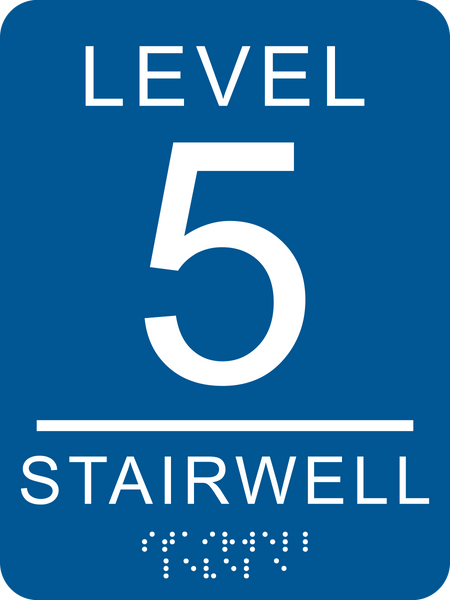 Stairwell Level Number Braille Sign | Western Safety Sign