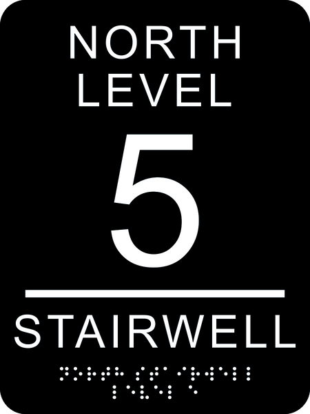 Stairwell Level with Location Braille Sign | Western Safety Sign