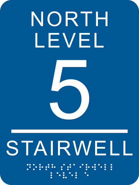 Stairwell Level with Location Braille Sign | Western Safety Sign