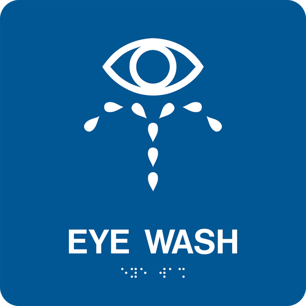 Eye Wash Square Braille Sign | Western Safety Sign