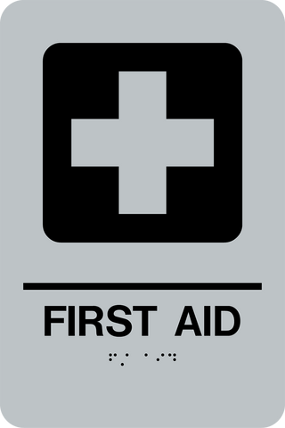 First Aid Rectangle Braille Sign | Western Safety Sign