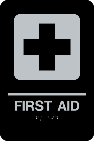 First Aid Rectangle Braille Sign | Western Safety Sign