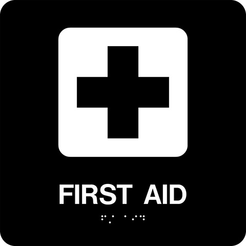 First Aid Square Braille Sign | Western Safety Sign