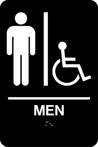 Men Accessible Washroom Rectangle Braille Sign | Western Safety Sign