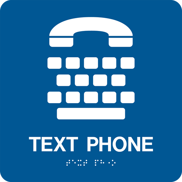 Text Phone Square Braille Sign | Western Safety Sign