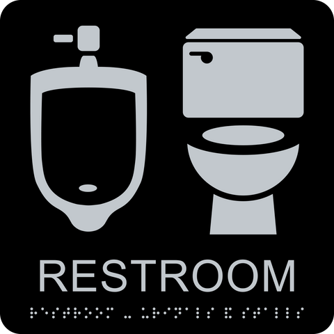 Restroom Stalls and Urinals Square Braille Sign | Western Safety Sign