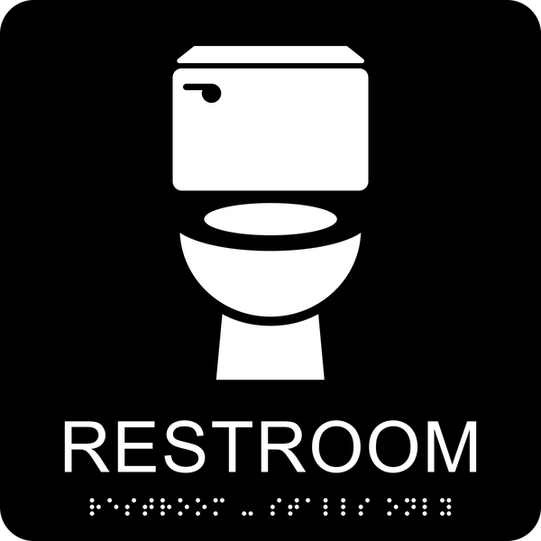 Restroom Stalls Only Square Braille Sign | Western Safety Sign